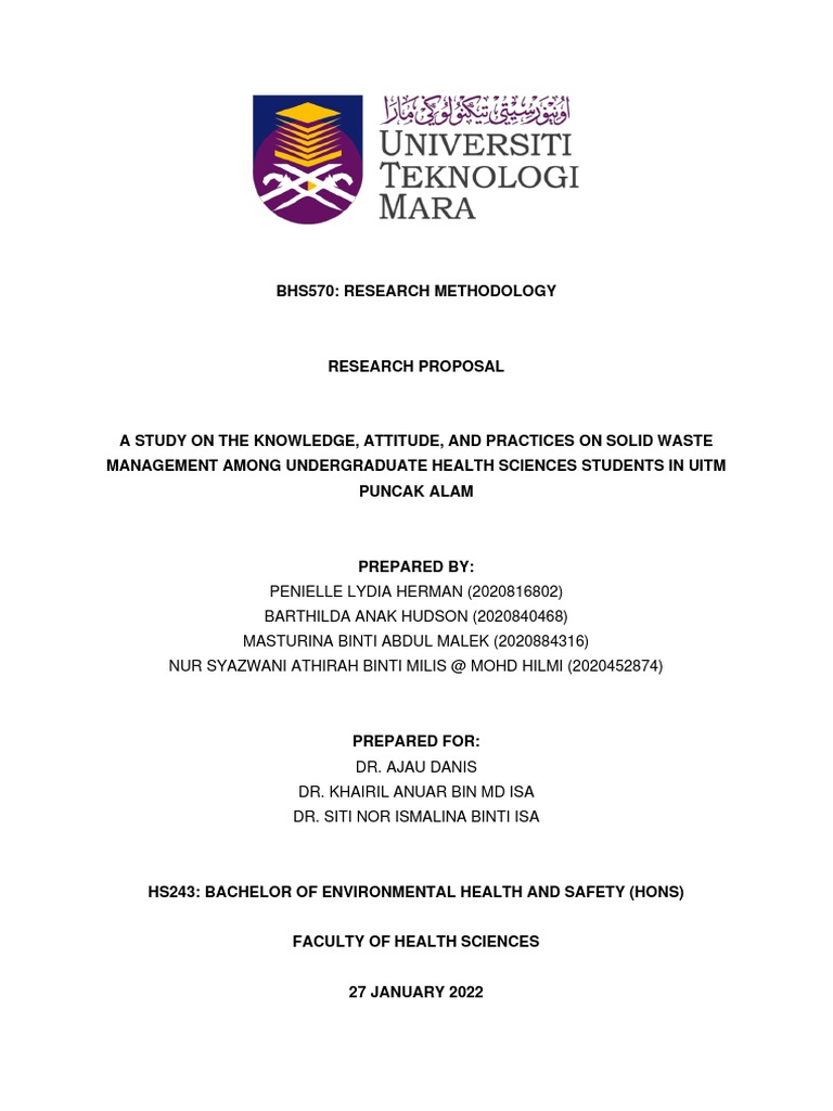 BHS570 - HS2435C - Research Proposal - A Study On The Knowledge ...