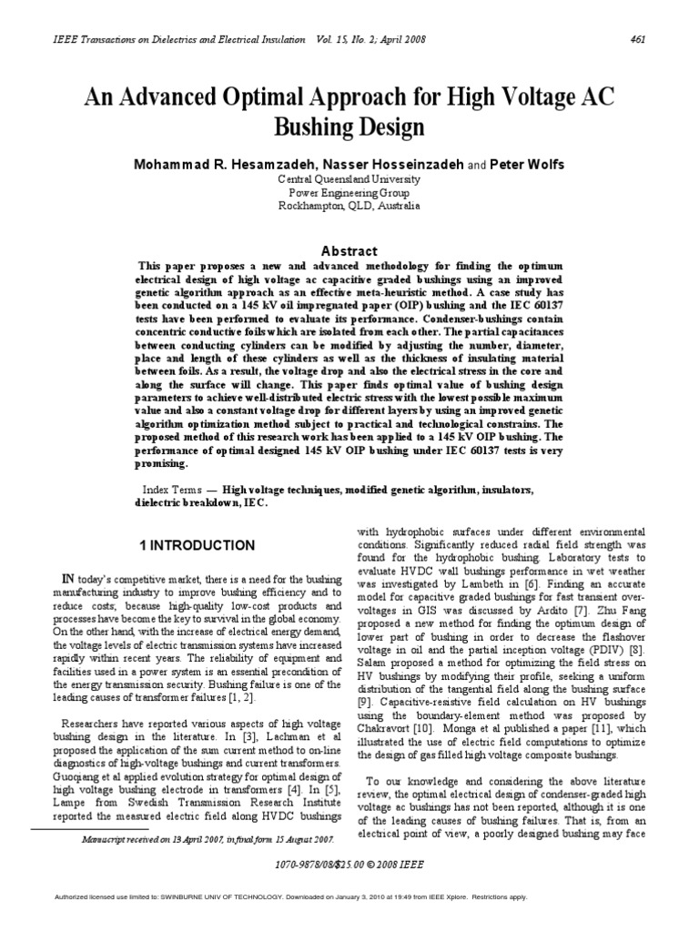 Diseño de Bushings | PDF | Capacitor | Mathematical Optimization