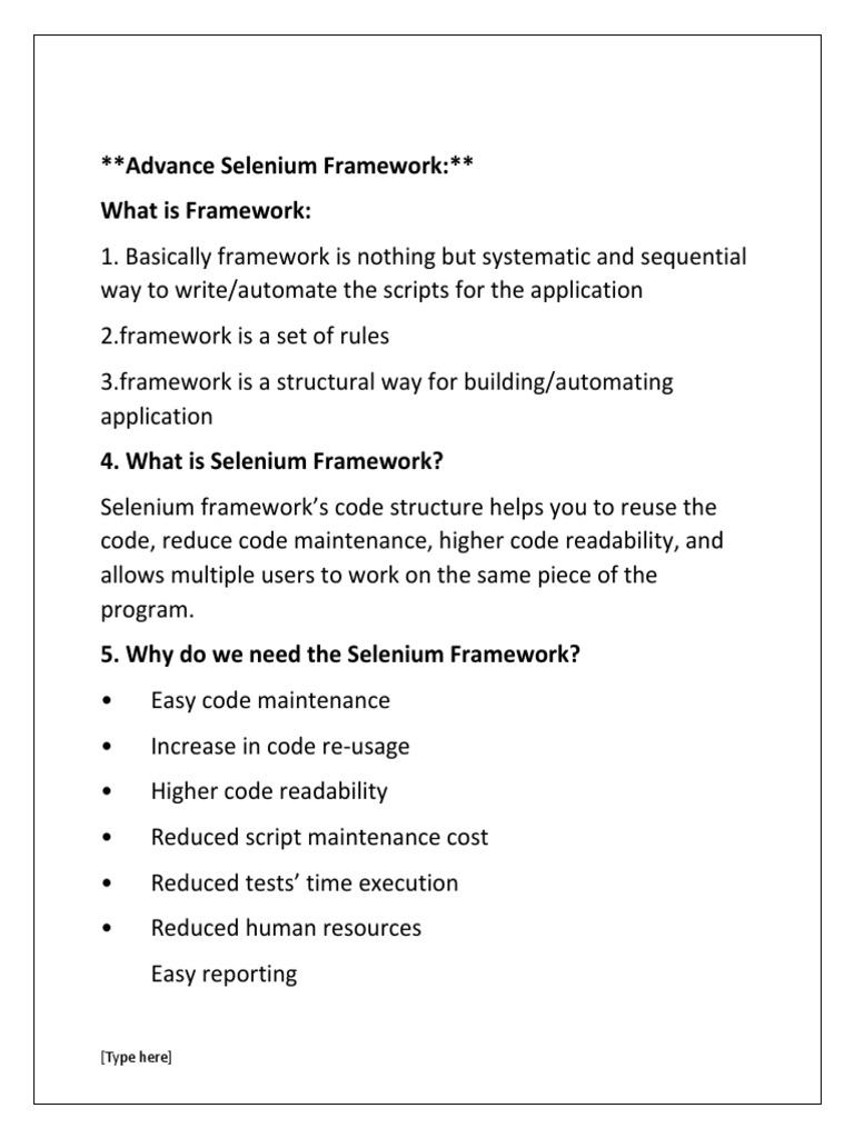 Advance Selenium Framework Download Free Pdf Software Testing Class Computer Programming