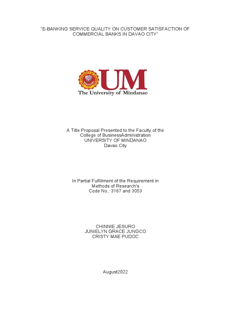 E-Banking Quality and Customer Satisfaction | PDF | Online Banking ...