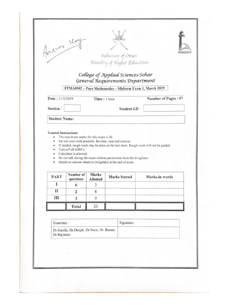 Mid Exam 1 - Solutions | PDF