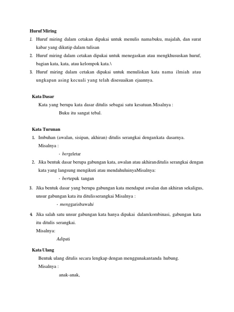 Tentang Huruf Miring | PDF