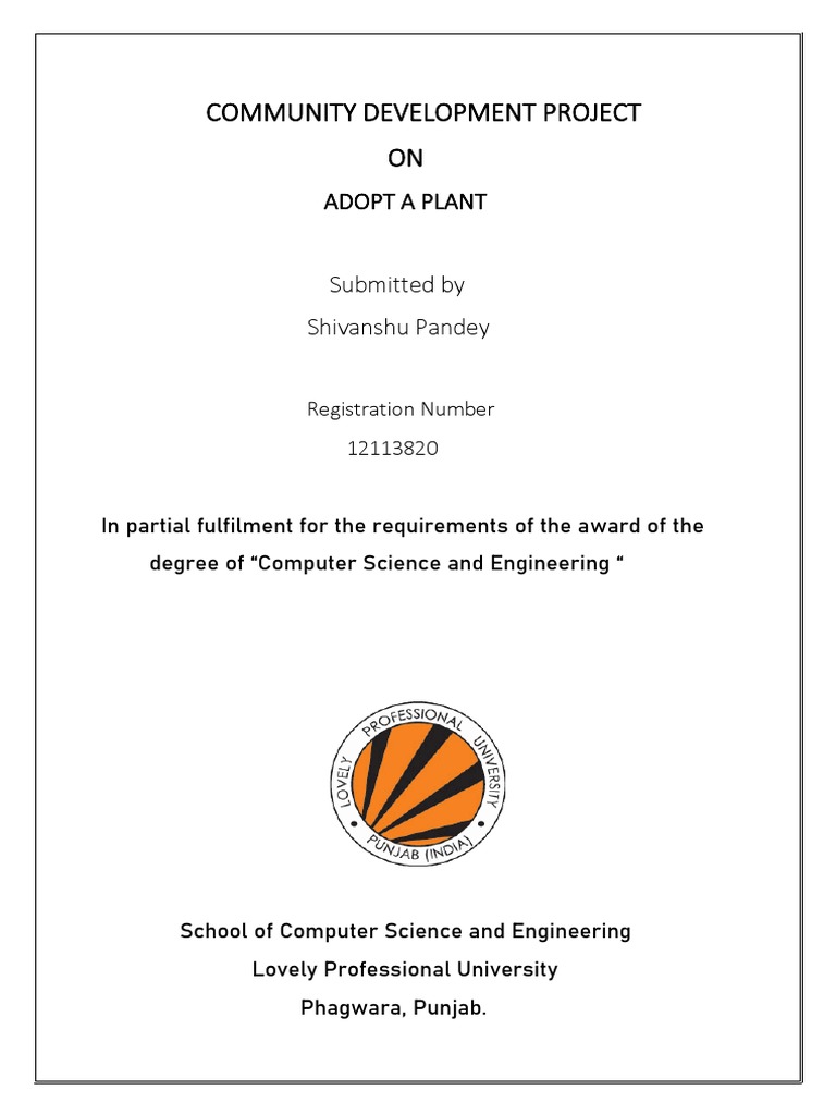 Community Development Project | PDF | Trees | Natural Environment