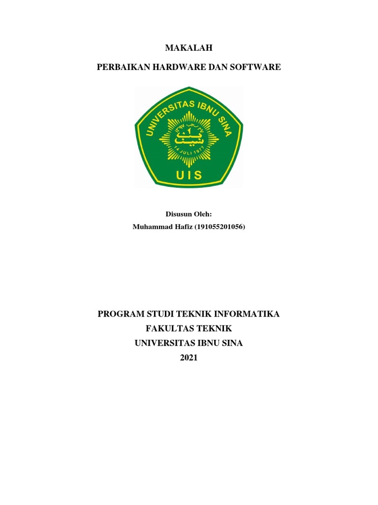M.hafiz Makalah Perbaikan Hardware Dan Software | PDF