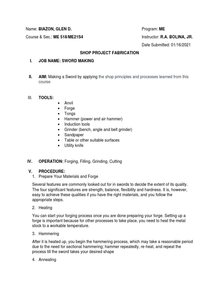 Sword Making Process Overview | PDF | Forging | Industrial Processes