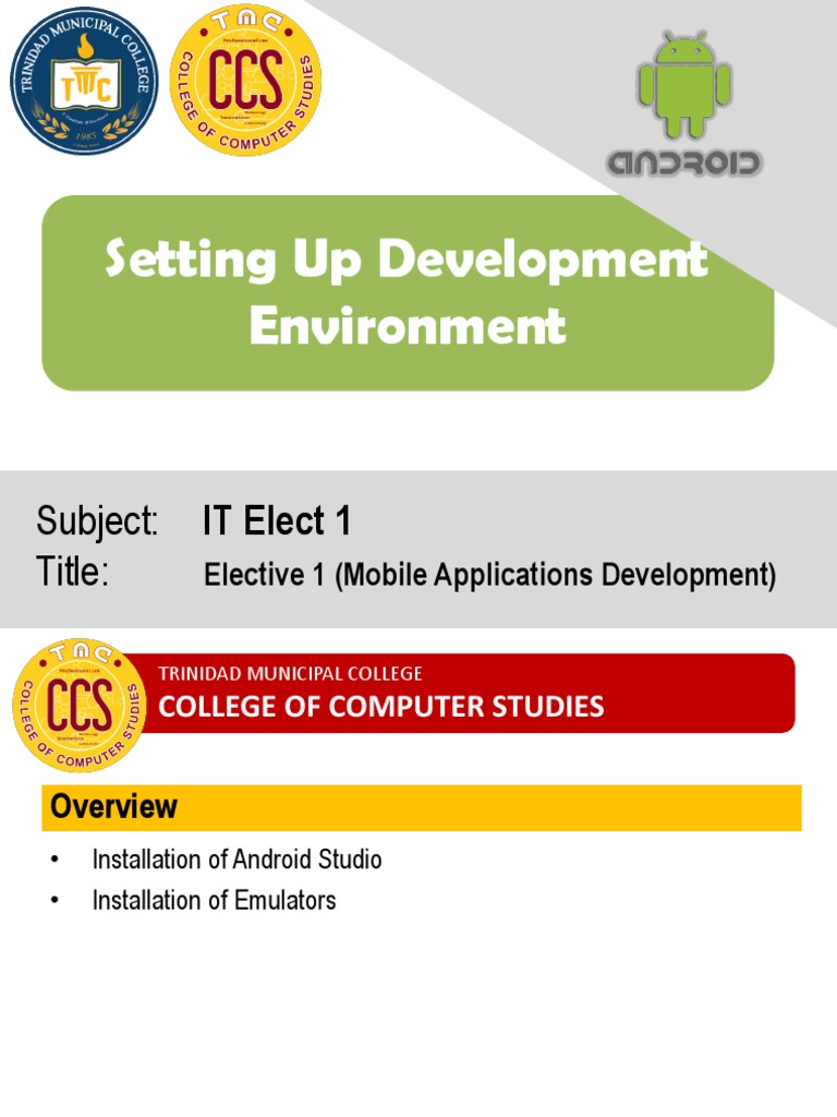 Setting Up Development Environment | PDF | Android (Operating System) | Installation (Computer ...