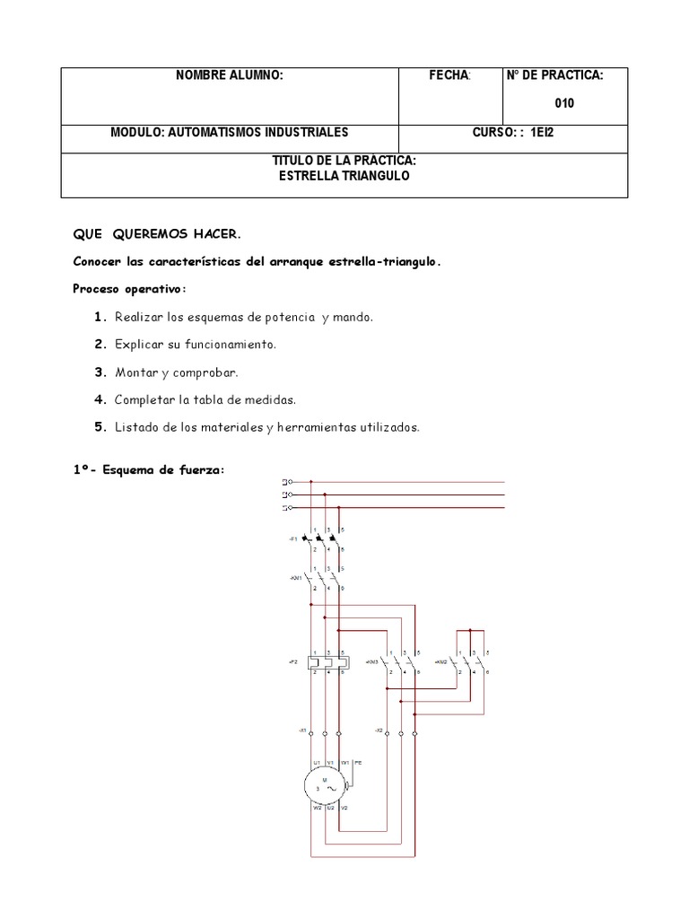 Arranque Estrella-Triángulo: Guía Práctica | PDF | Relé | Electricidad