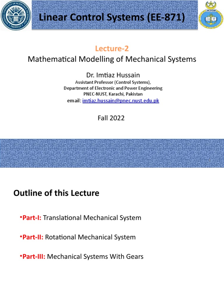 Modeling Mechanical Systems Overview | PDF | Gear | Force