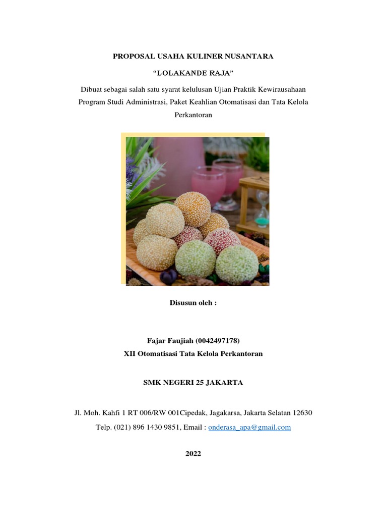 Proposal Usaha Kuliner Nusantara | PDF