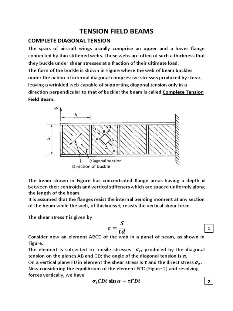 Tension Field Beams (Complete) | PDF | Buckling | Beam (Structure)