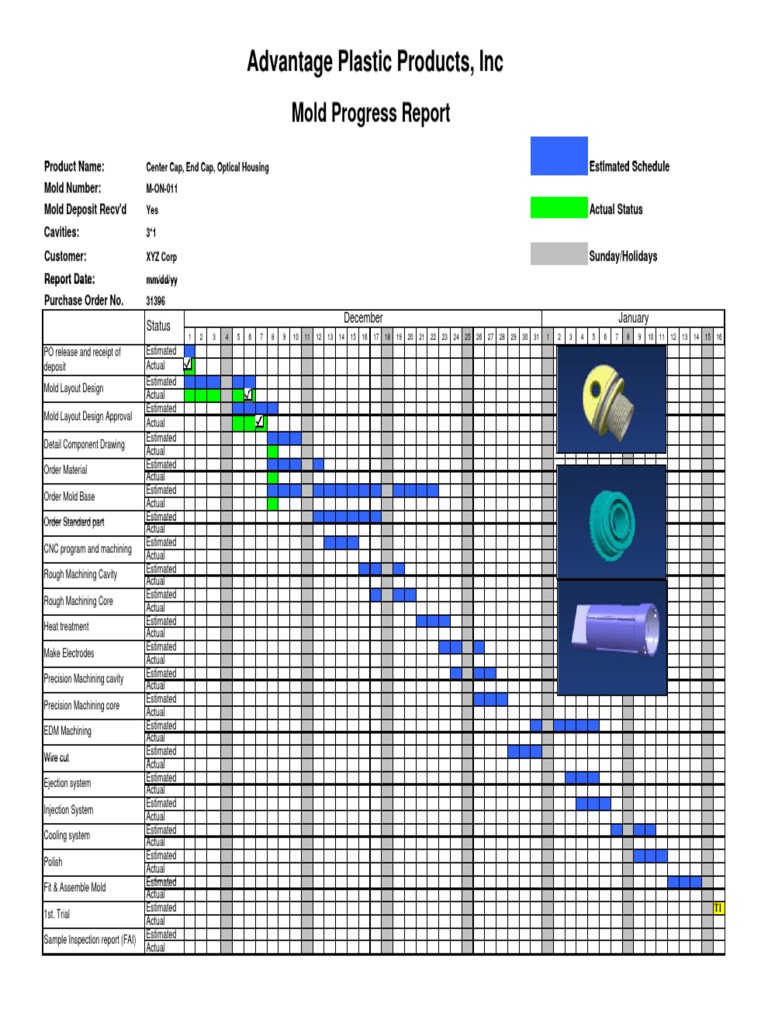 Mold Progress Report for XYZ Corp | PDF | Economic Sectors | Materials