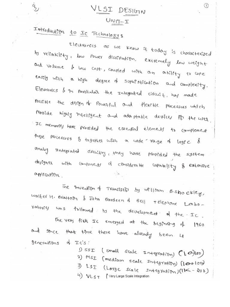 VLSI NOTES Written | PDF | Teaching Methods & Materials | Computers