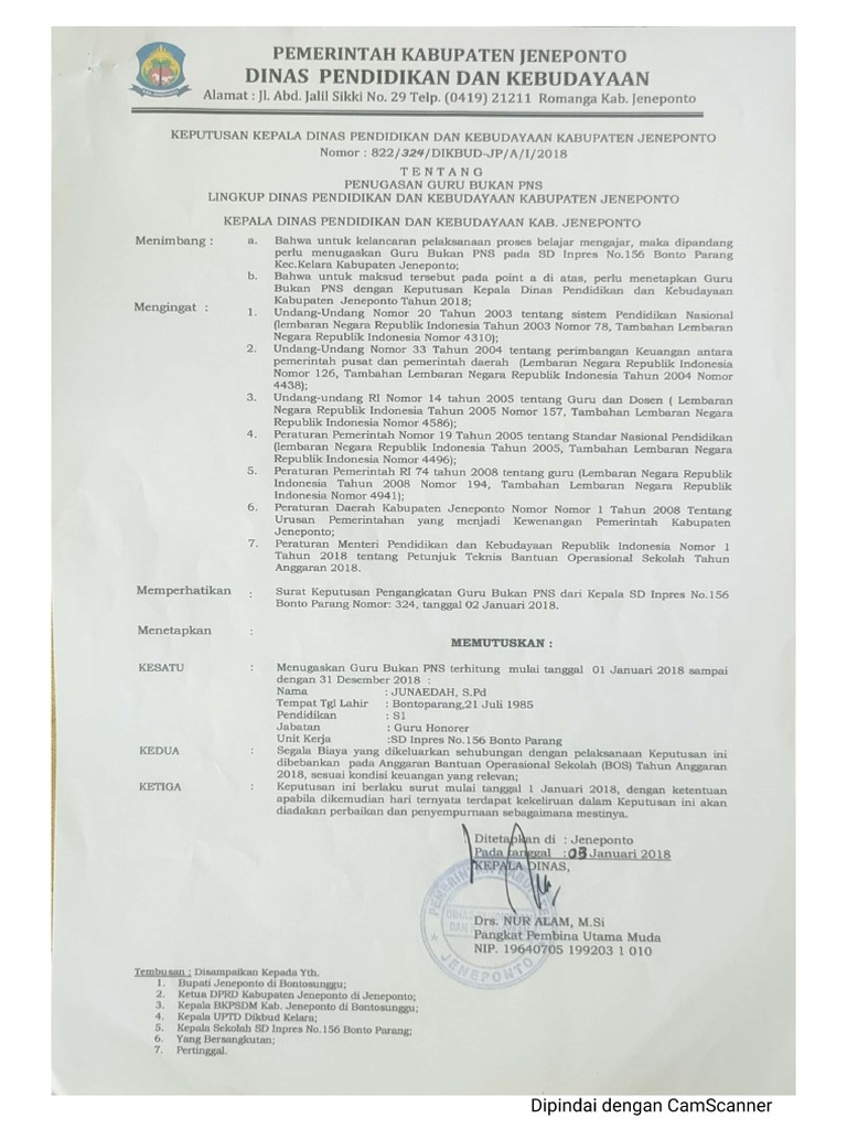 SK Dinas Edha 2018 | PDF