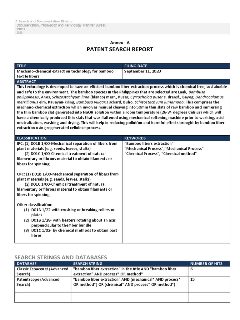 MVBerces Patent Search Report 1209 2020 | PDF | Materials