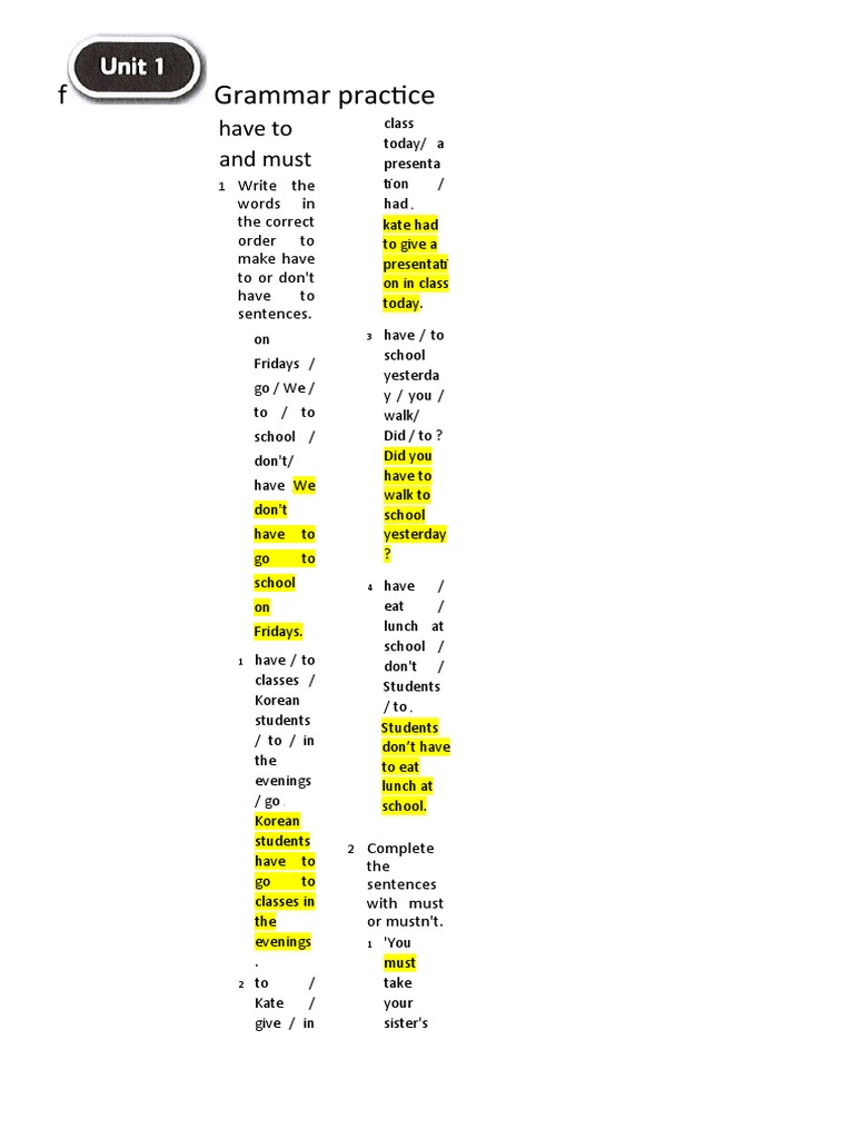 Unit 1 Exercises | PDF