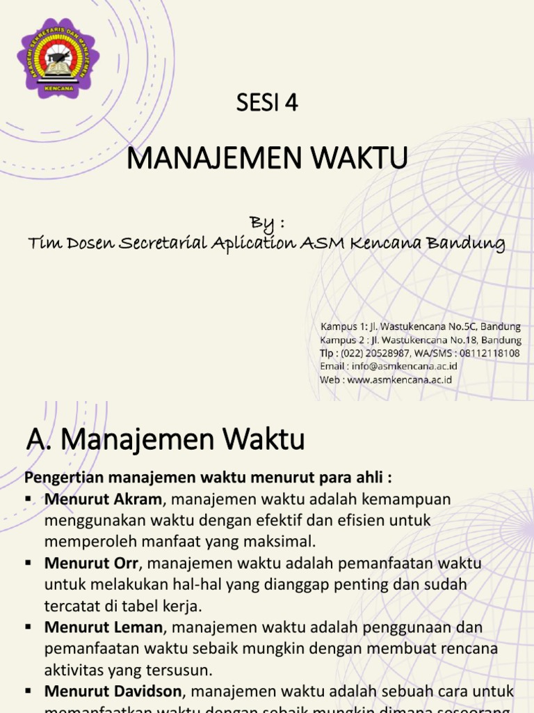 Sesi 4 Manajemen Waktu Fix Utk LMS | PDF