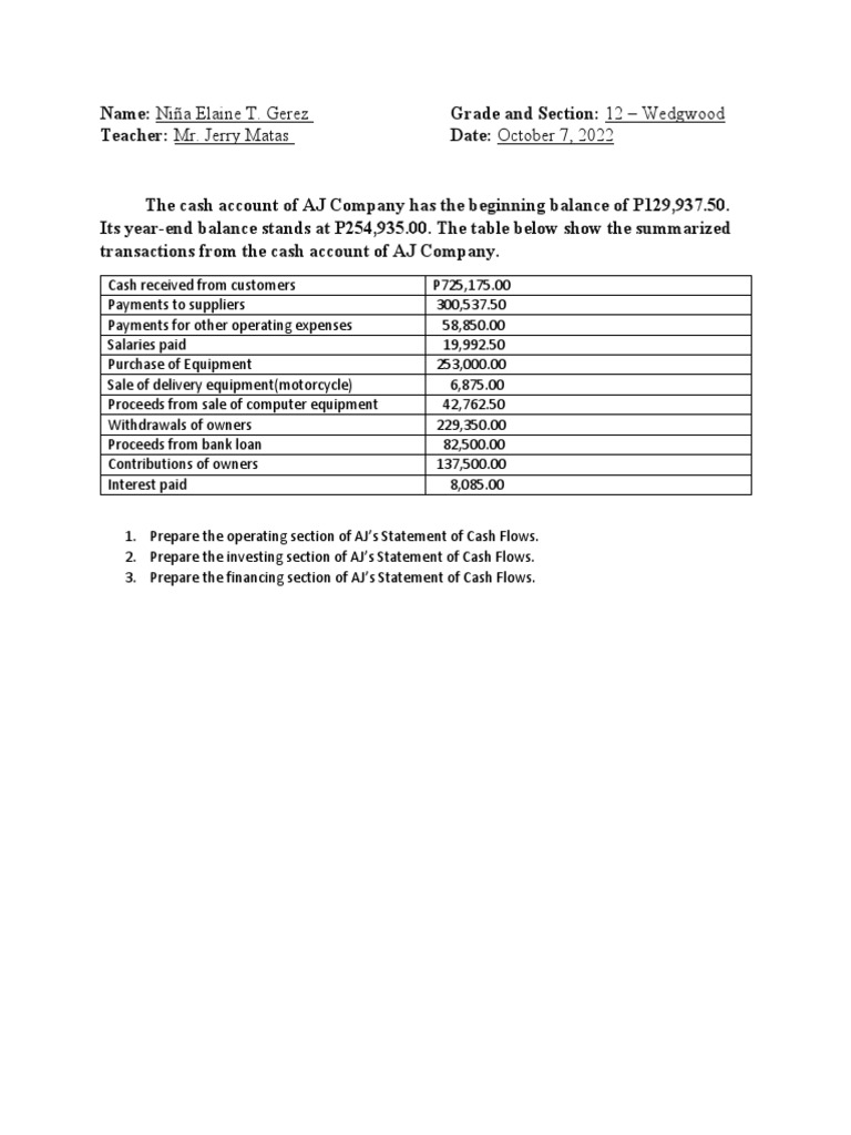 Fabm 2 | PDF | Cash Flow Statement | Cash