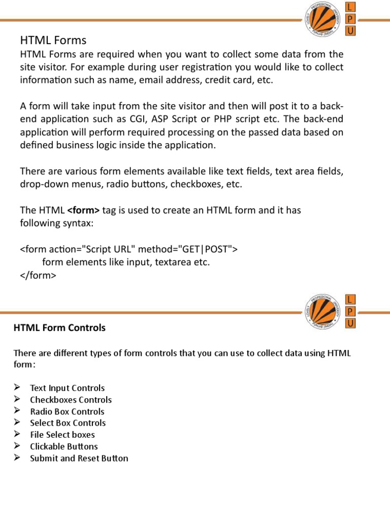 HTMLForms | PDF