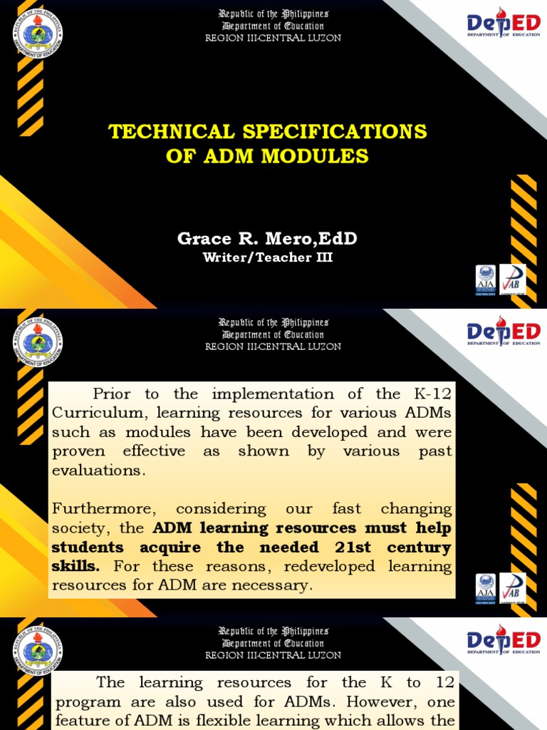 ADM Technical Specifications Mero Grace R | PDF | Arial | Learning