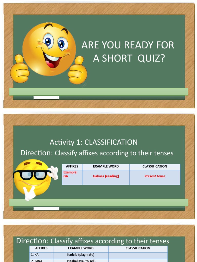 Quiz Affixes Suffixes | PDF | Grammatical Tense | Linguistics