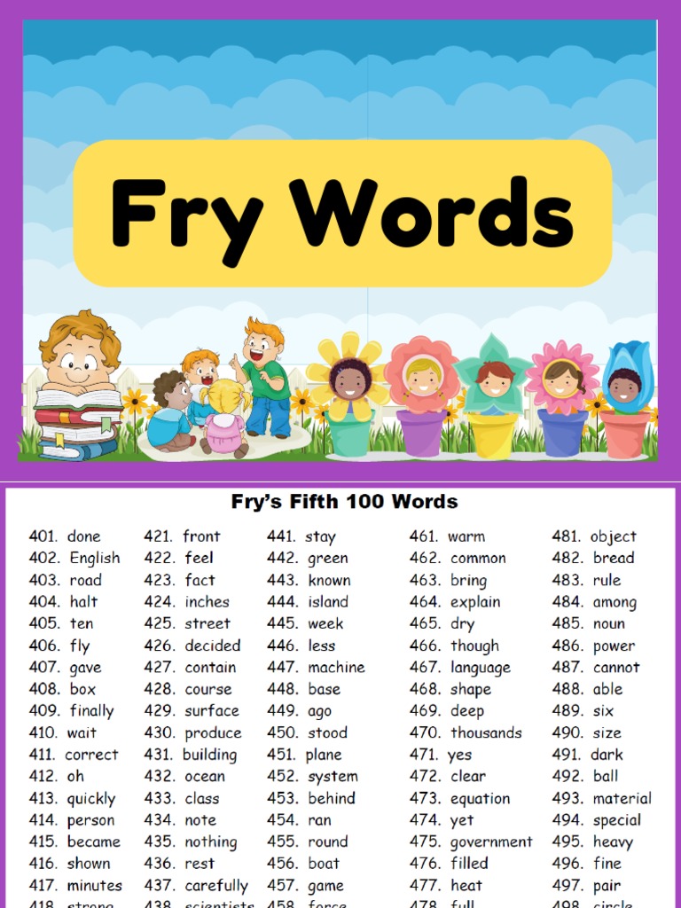 Fry Words (Fifth 100) | PDF