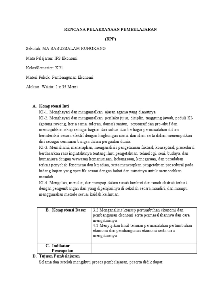 RPP Ekonomi | PDF