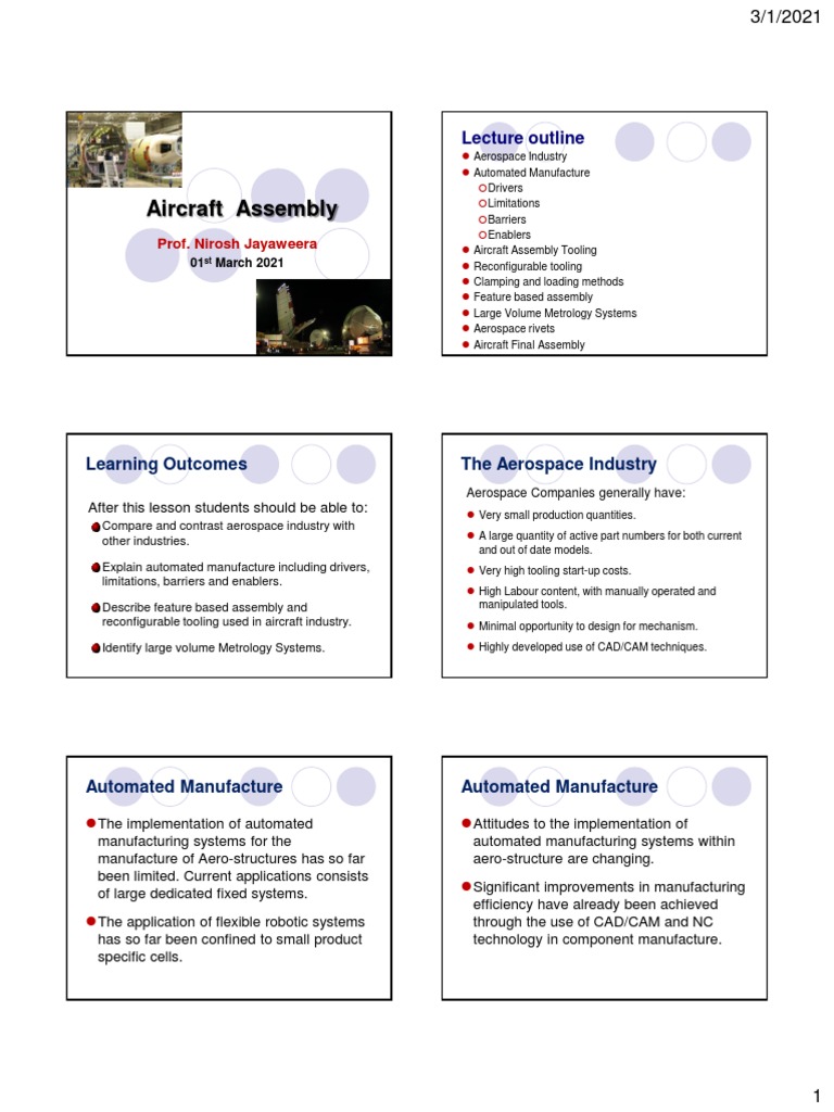 Aircraft Assembly 2021 | Download Free PDF | Automation | Rivet