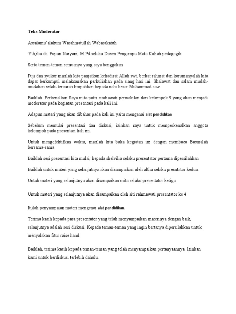 Teks Moderator | PDF