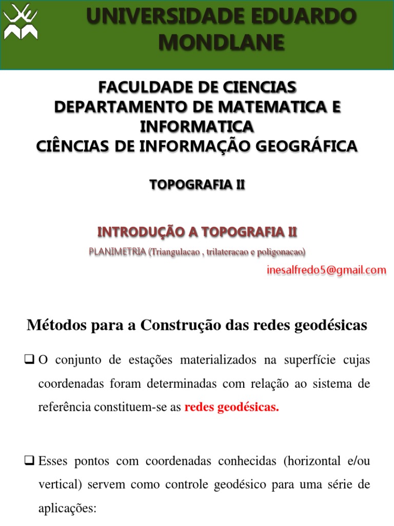Triangulacao Aula1 | PDF | Geodésia | Science