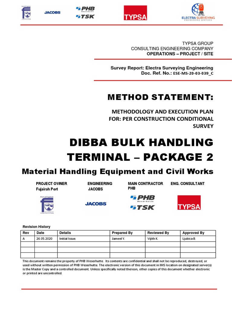 Conditional Survey Methodology for Dibba Terminal | PDF | Surveying ...