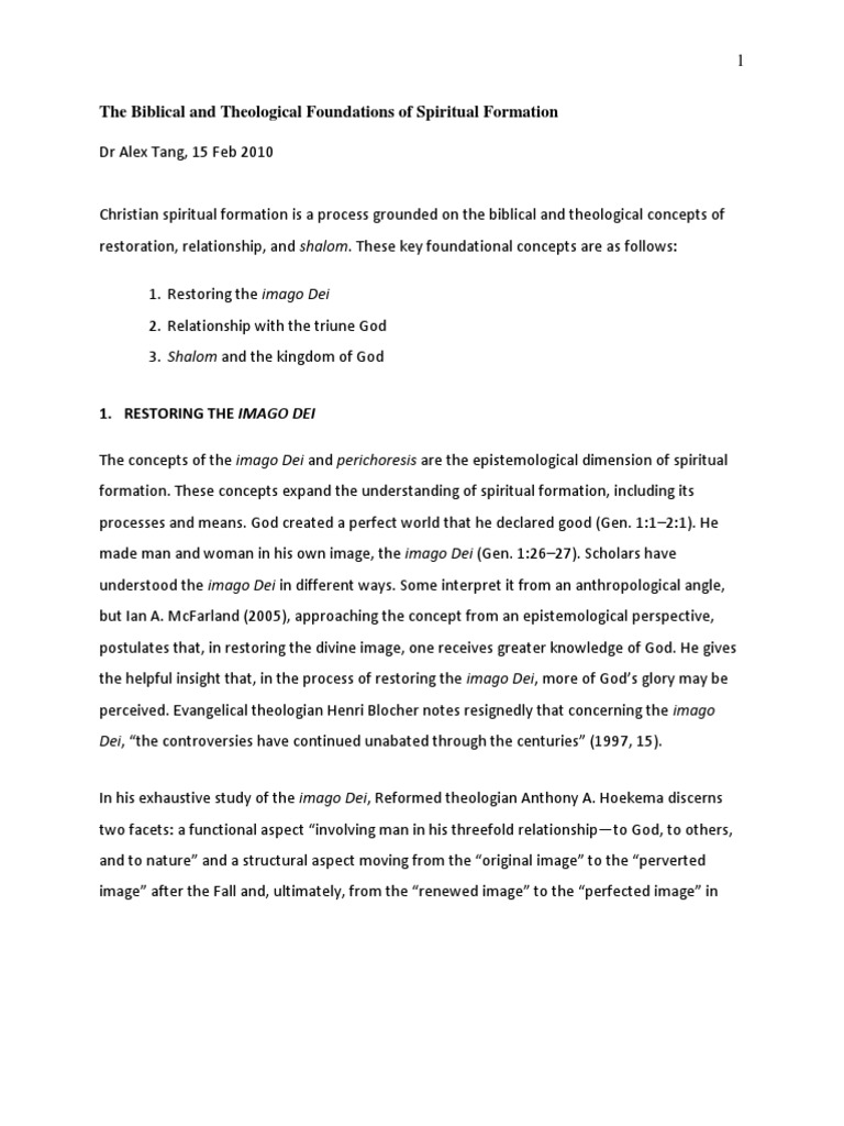 The Foundations of Spiritual Formation | PDF