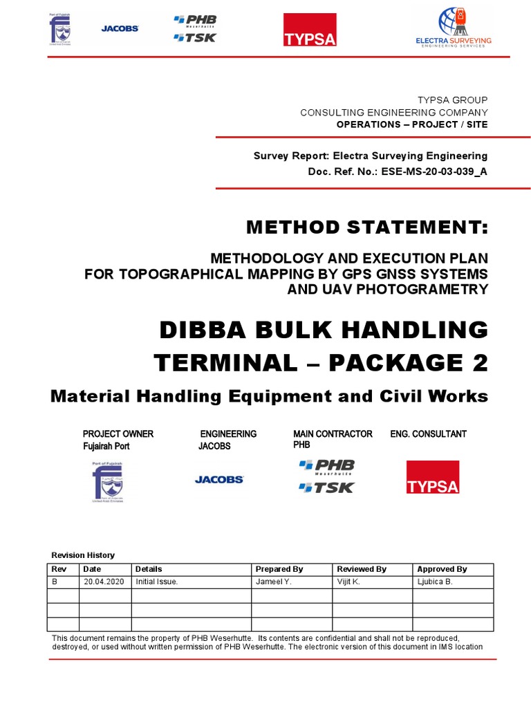ESE Method Statement Topographic Rev3 | PDF | Surveying | Metrology