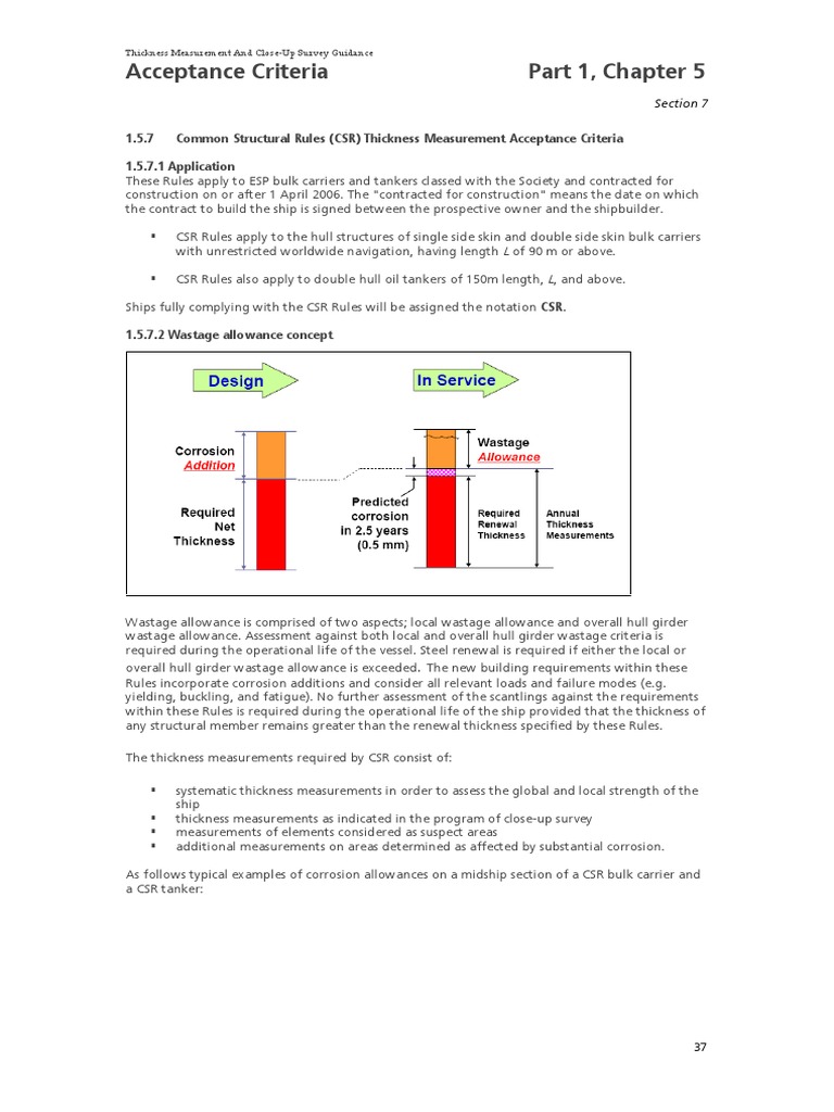 CSR Acceptable Criteria | PDF | Corrosion | Ships
