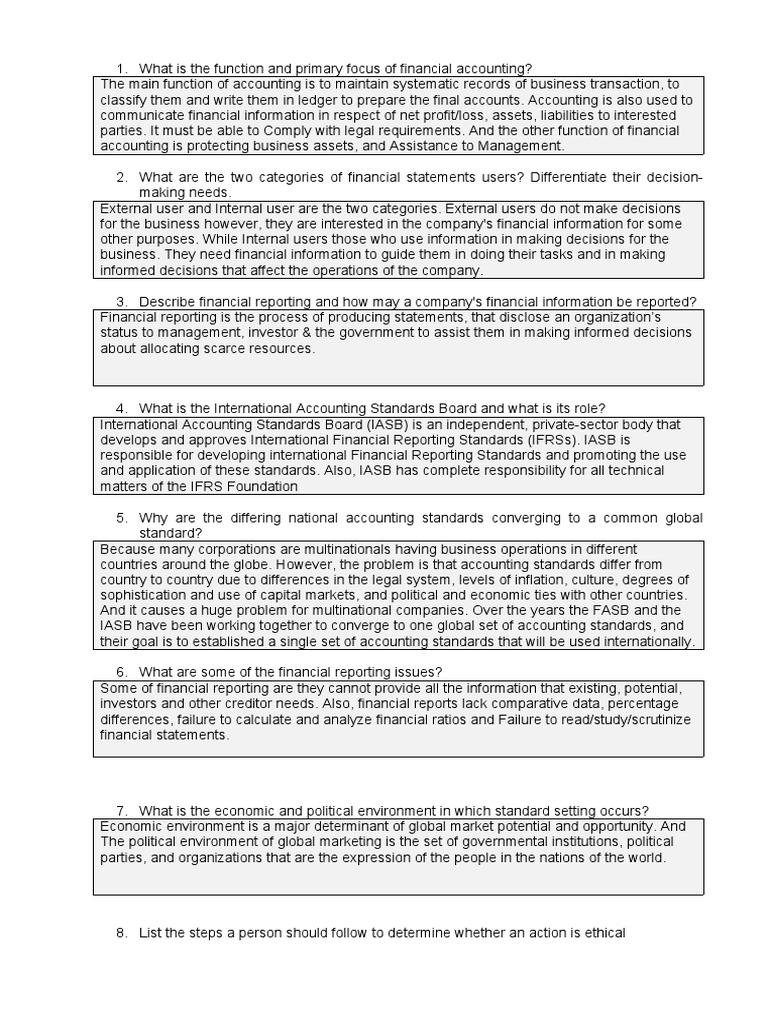 Financial Accounting and Reporting | PDF | International Financial ...