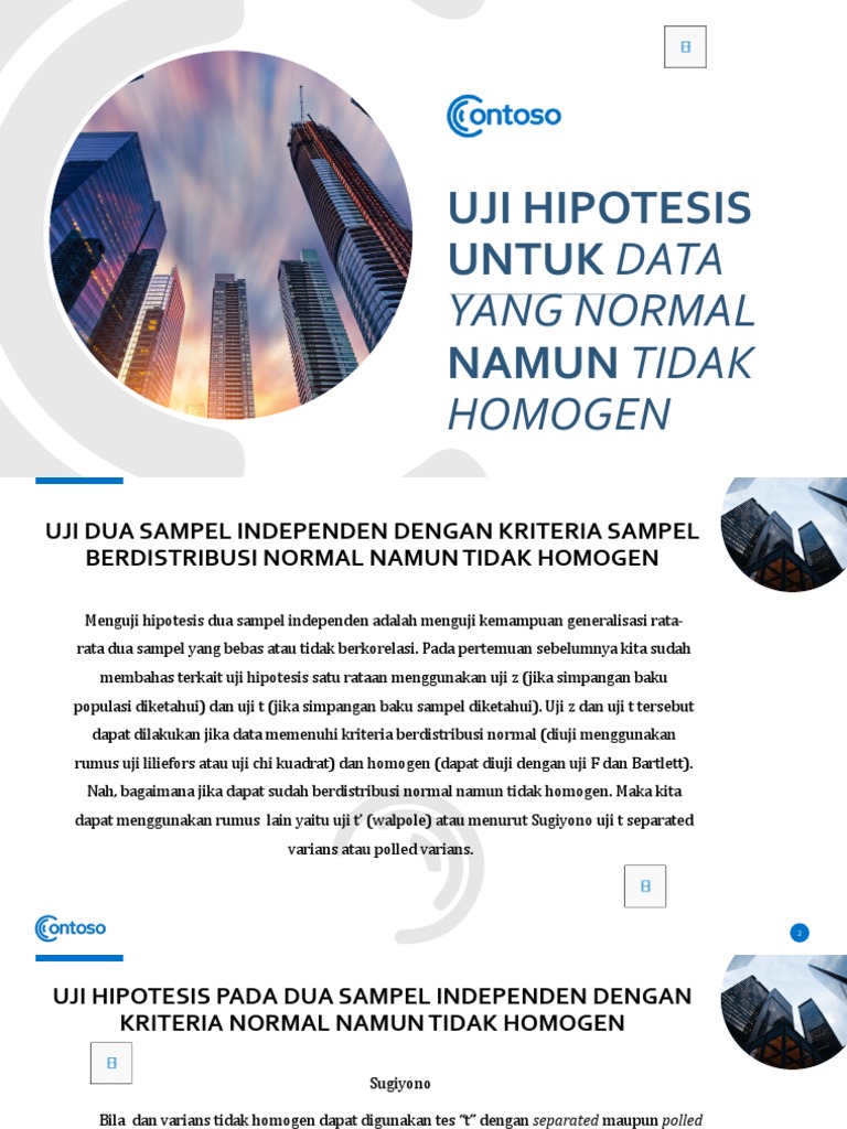 Uji Hipotesis Data Normal Tidak Homogen | PDF