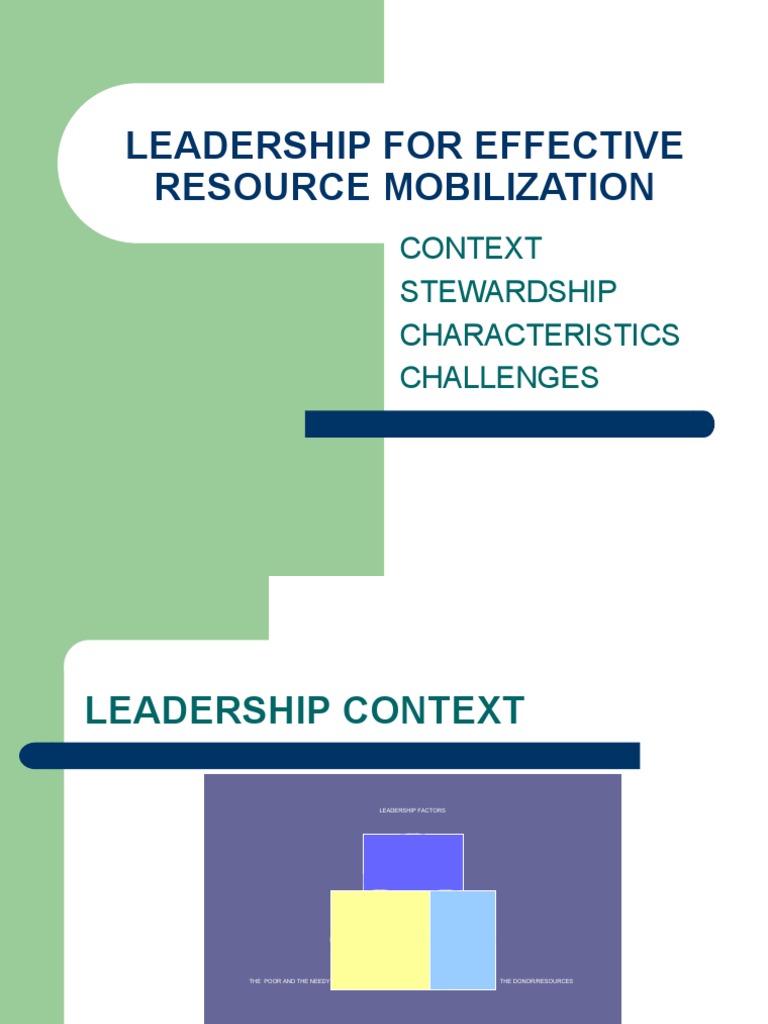 Leadership For Effective Resource Mobilization | PDF | Leadership ...
