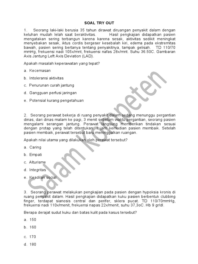 SOAL TRY OUT | PDF