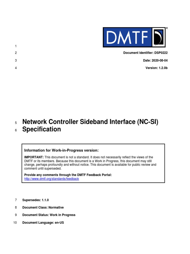 DSP0222 1.2.0b | PDF | Network Packet | Computer Network