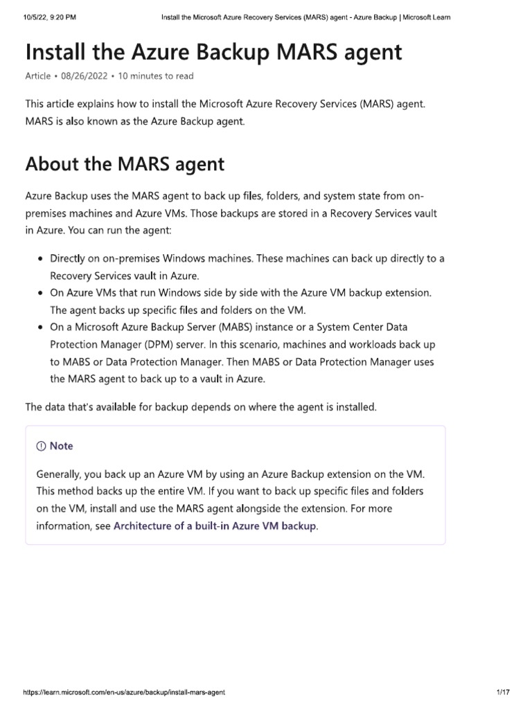 MARS Agent Installation | PDF