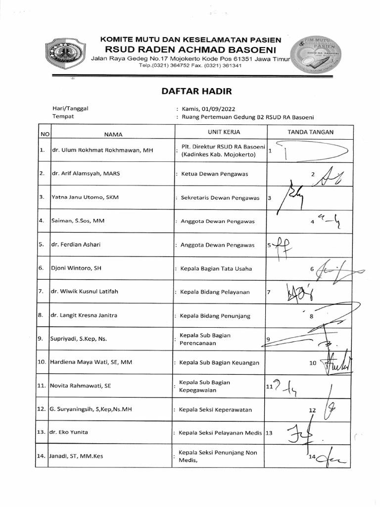 Daftar Hadir Iht | PDF