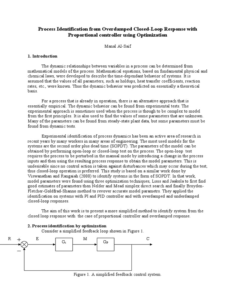 Process Identification from Overdamped Response using Optimization | PDF | Control Theory ...