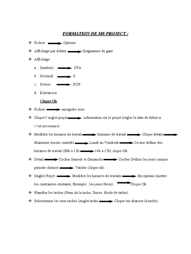 Formation MS Project : Guide Pratique | PDF | Informatique
