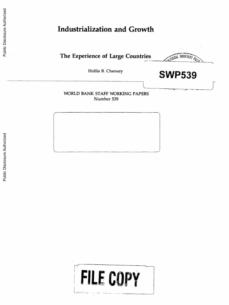 Chenery Et Al. (1986) | PDF | Economic Growth | Input–Output Model