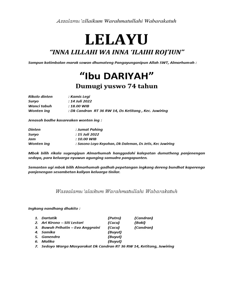 Lelayu | PDF