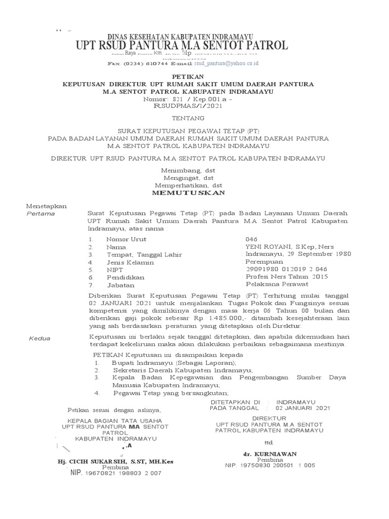 Yeni Royani - SK 2021 | PDF