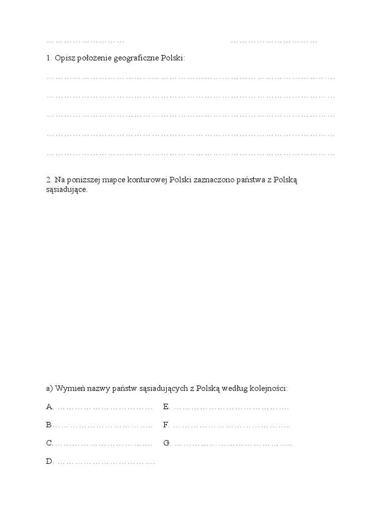 Geografia Kartkówka kl.7 | PDF