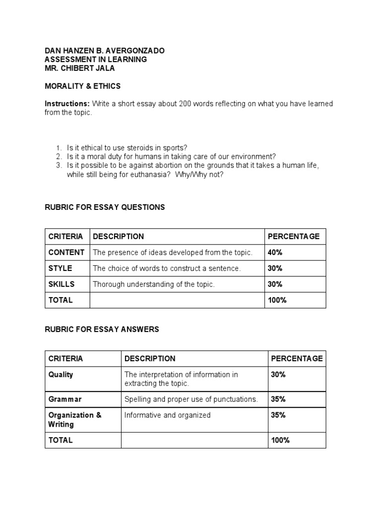 Constructed - Response Test | PDF | Career & Growth | Self-Improvement