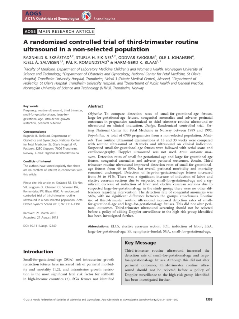 Acta Obstet Gynecol Scand - 2013 - SKR Stad - A Randomized Controlled ...