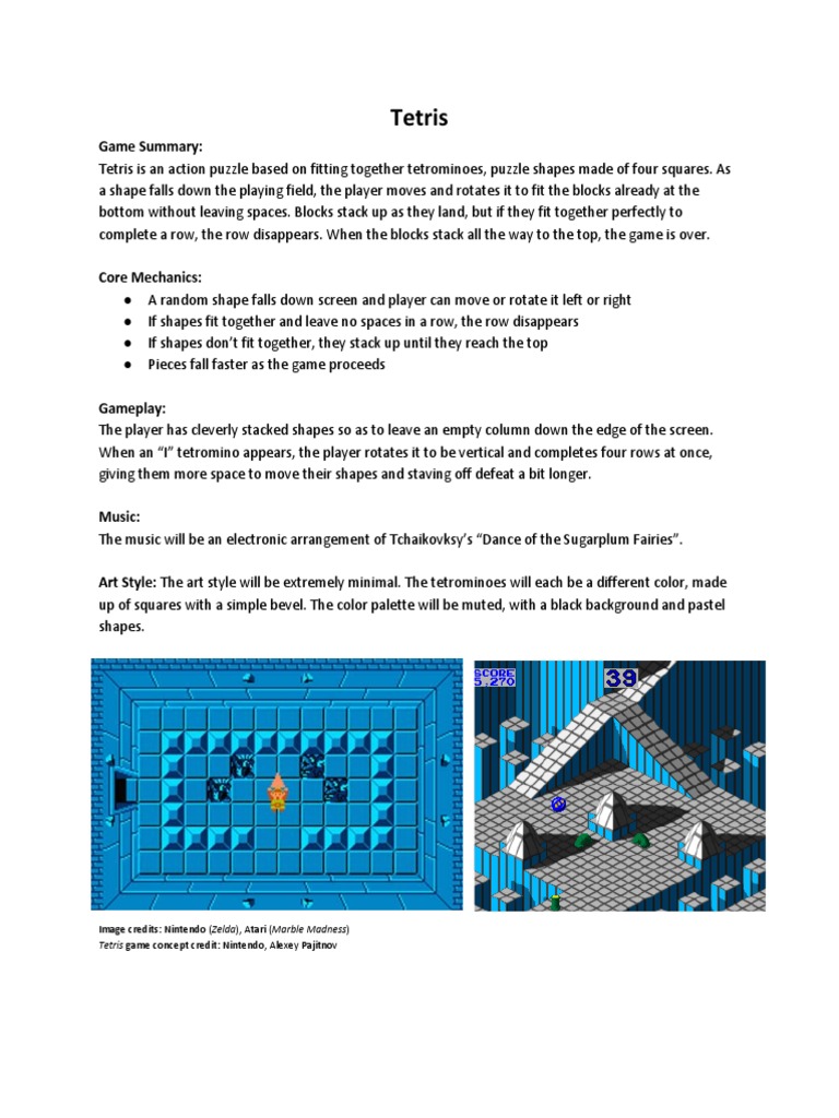 Concept Doc Example - Tetris | PDF | Home & Garden