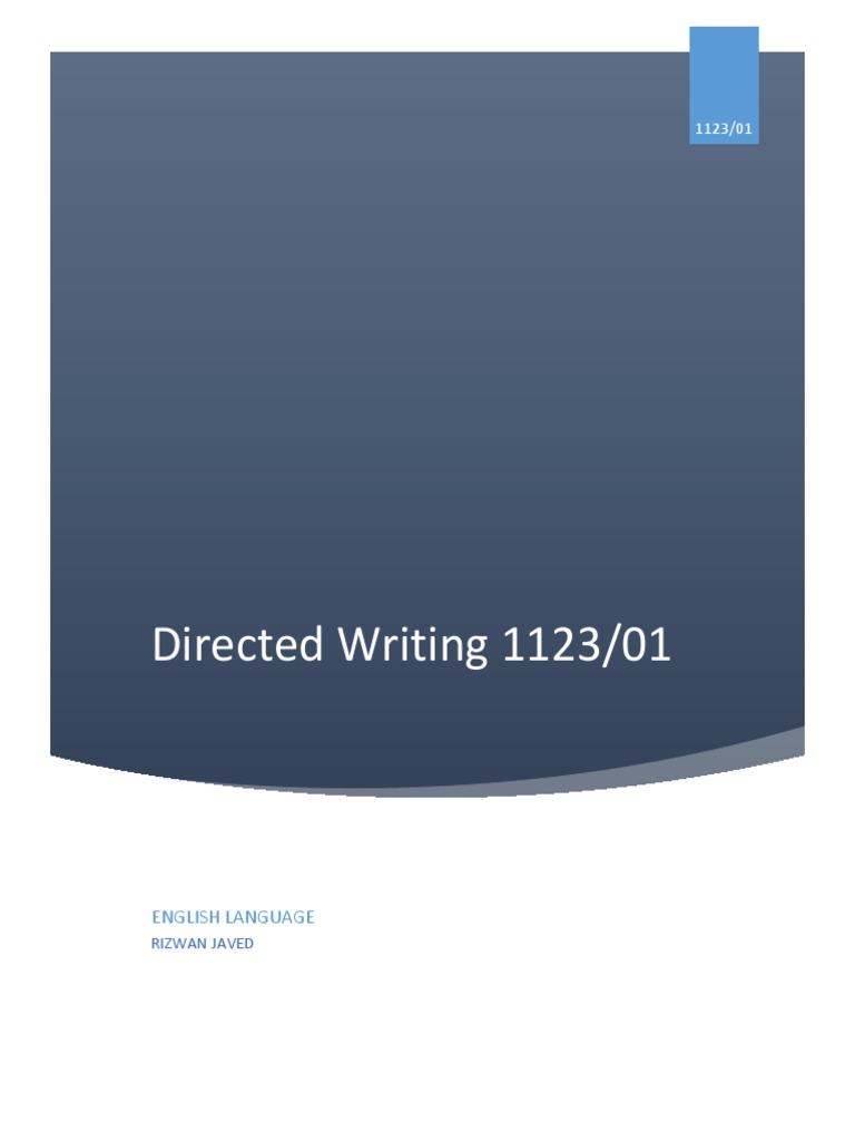 English Language 1123 Directed Writing T | PDF | Social Science | Law
